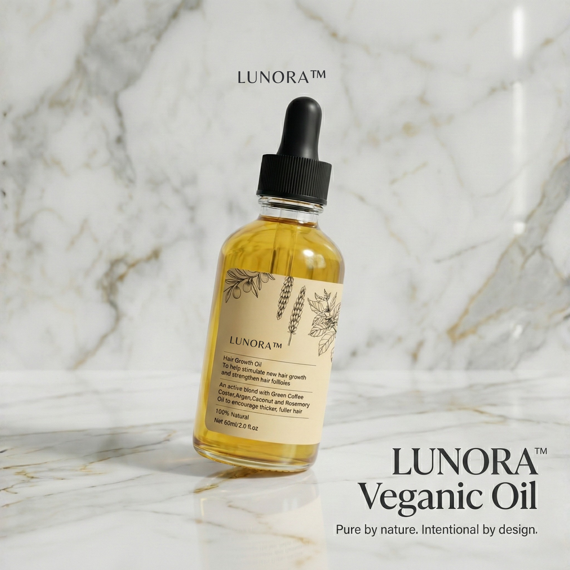 زيت نمو الشعر النباتي LUNORA™ Veganic – Valcero
